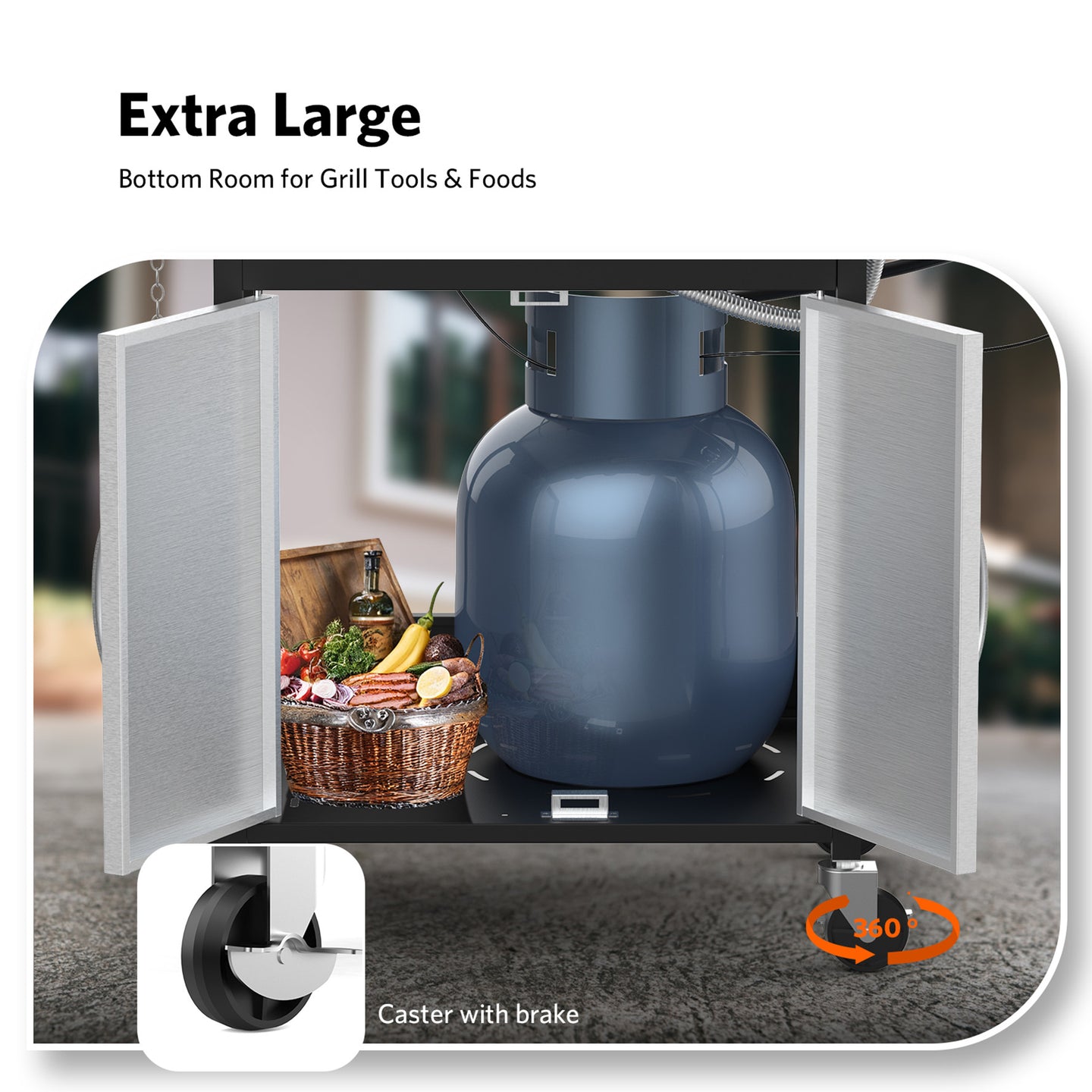 3+1/4+1 Burner Freestanding Propane Gas Grill With Side Burner And Cab ...